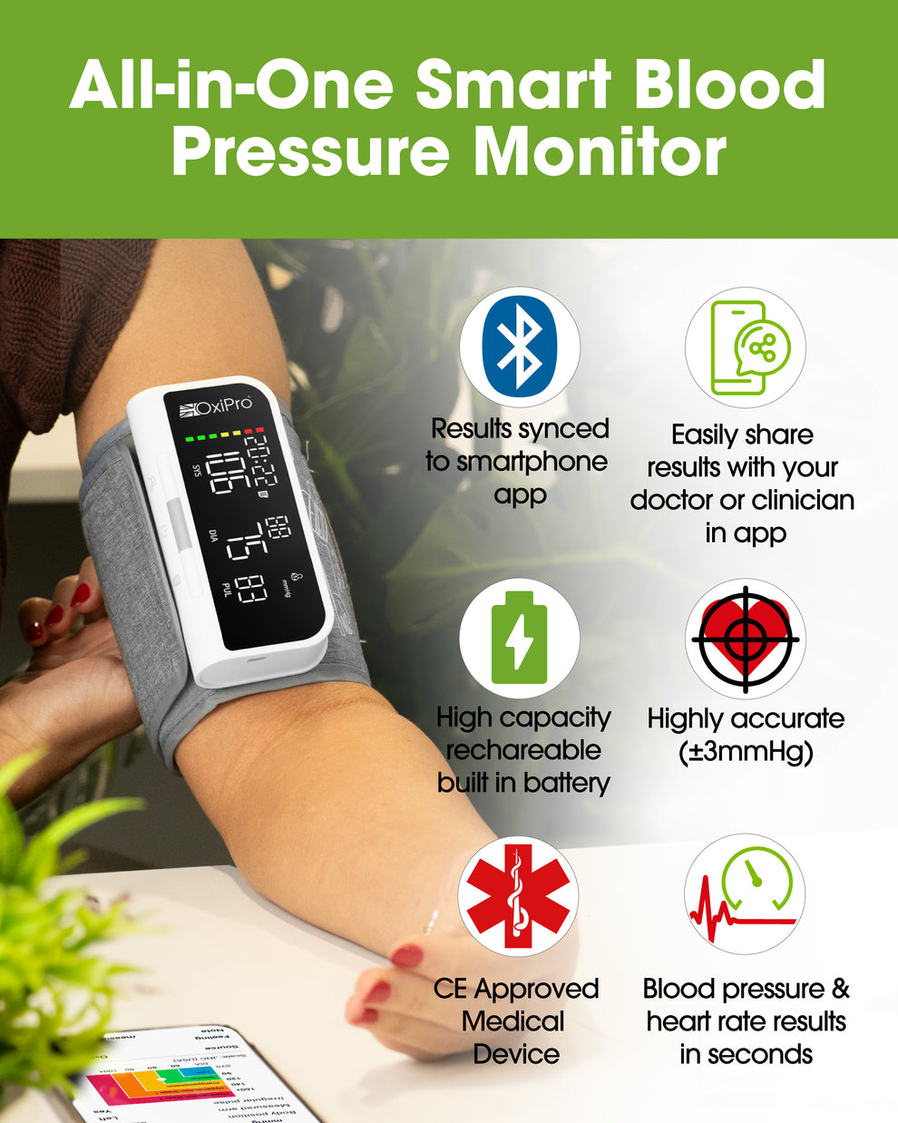 OxiPro BP2 Smart Blood Pressure Monitor – OxiPro Medical Ltd