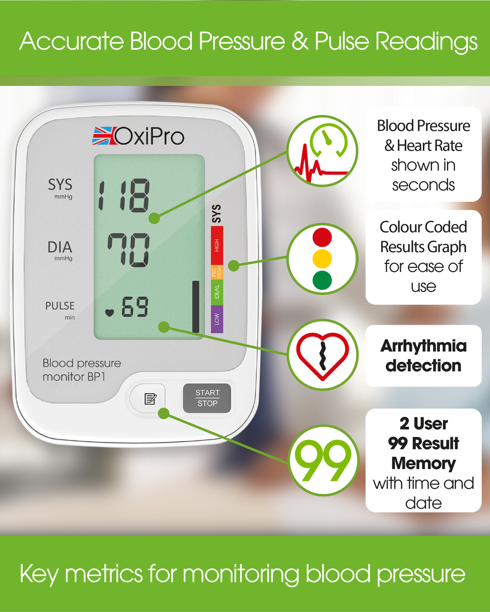 Oxipro BP1 Blood Pressure Monitor – OxiPro Medical Ltd